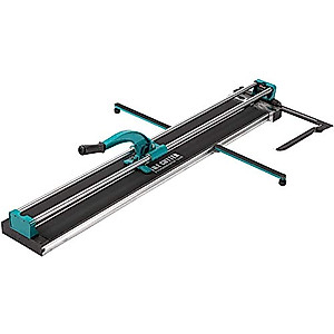 ZELCAN Manual Tile Cutter, Hard Alloy Wheel Cutter with Ergonomic Handle for Porcelain Ceramic Tiles, Laser Guided Precision, Adjustable Measurement Ruler, Anti-Skid Feet (48 inch)