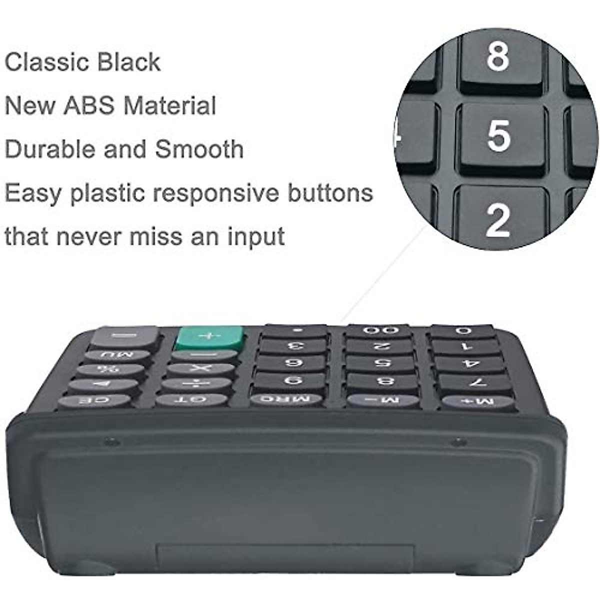 Calculators, BESTWYA 12-Digit Dual Power Handheld Desktop Calculator with Large LCD Display Big Sensitive Button (Black, Pack of 1)
