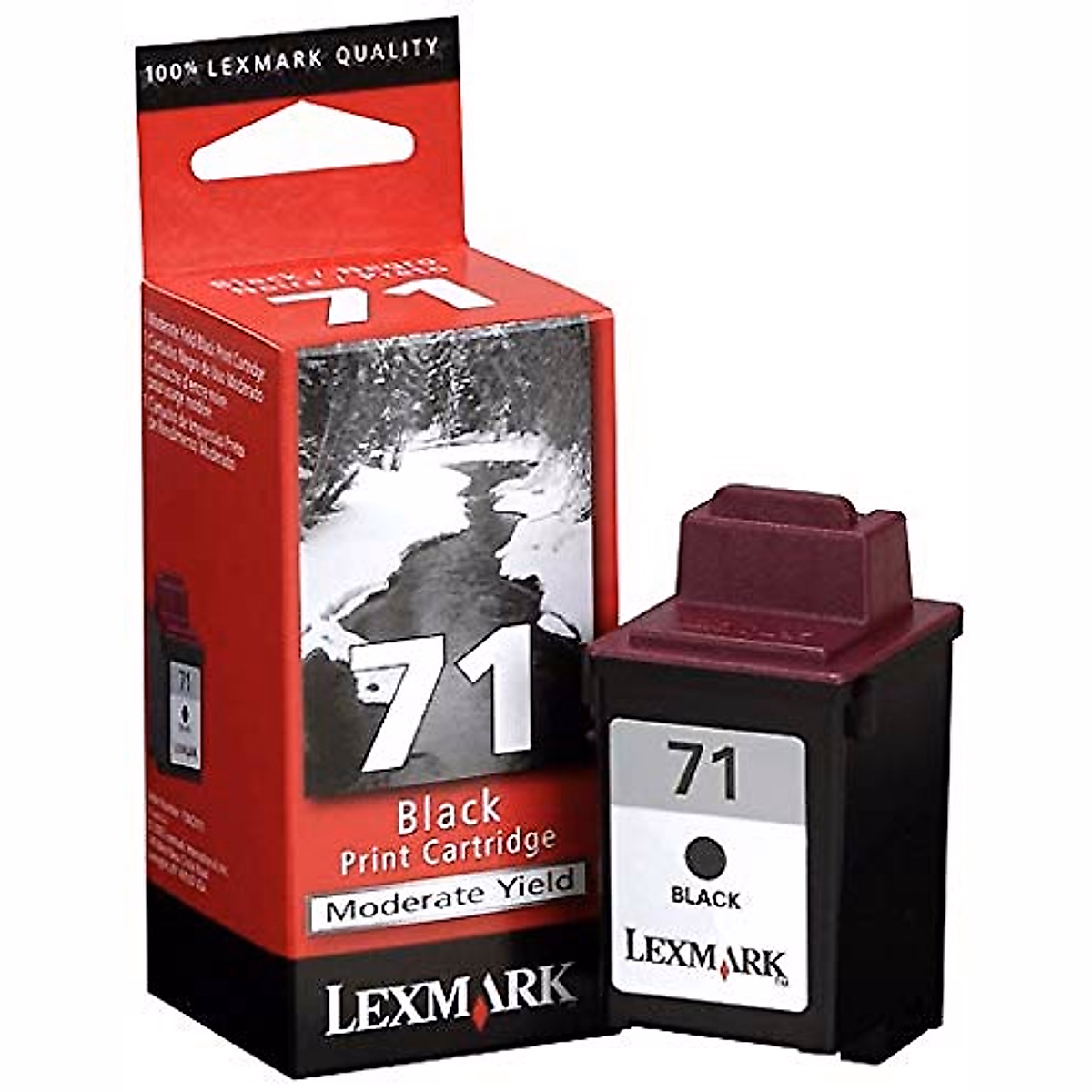 Genuine Lexmark 71 Black Ink Cartridge 15M2971 15M3010 Retail Box ; 3200 73