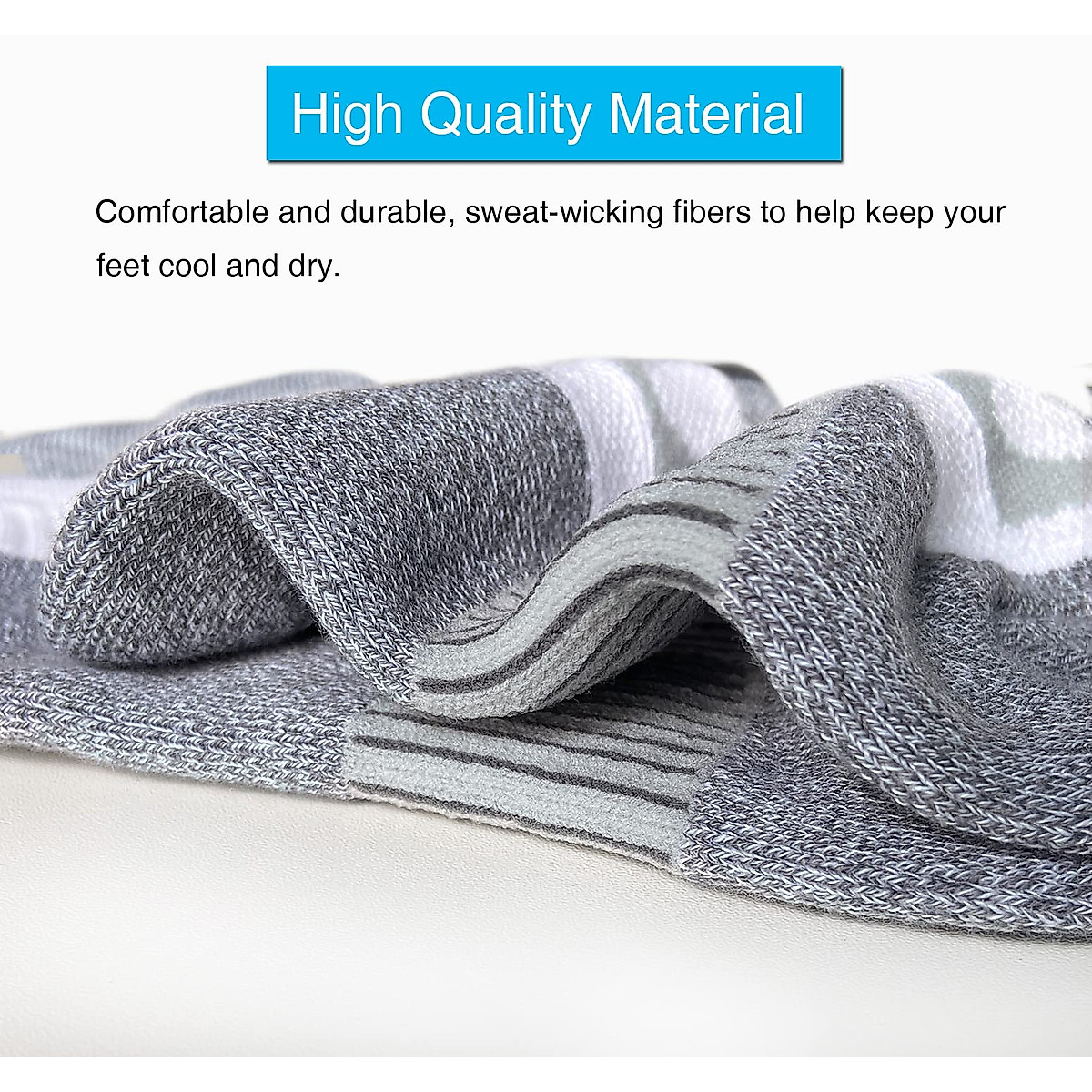 APTYID Women's Ankle Socks Athletic Cushioned Running, Size 6-9, White, 6 Pairs