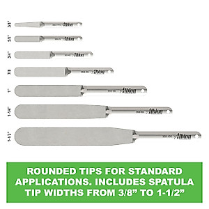 Albion Engineering 958-G01 Streamline Caulk Spatula 7-Piece Set, Оnе Расk, Stainless Steel (Pack of 7)