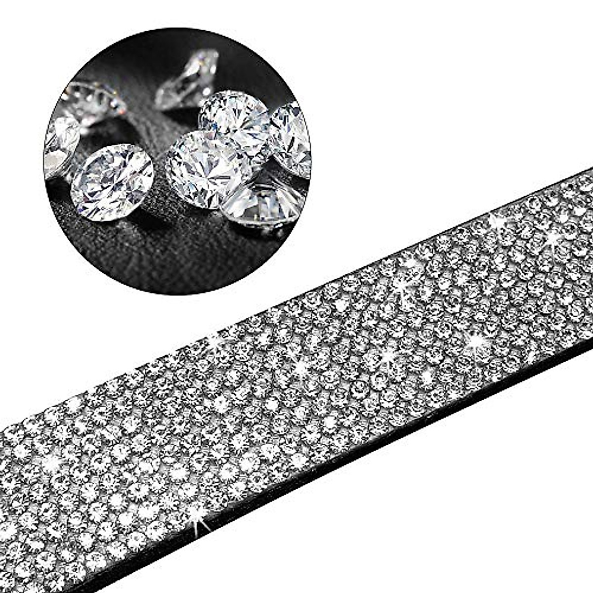 Haoyueer Rhinestone Dog Collar, Cute Dazzling Sparkling Soft Suede Leather Dog Cat Rhinestone Collar Crystal Diamond Pet Dog Puppy Collar(Pink,S)