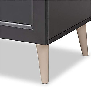 Baxton Studio Jonas Server Cabinet in Dark Grey and Oak Brown