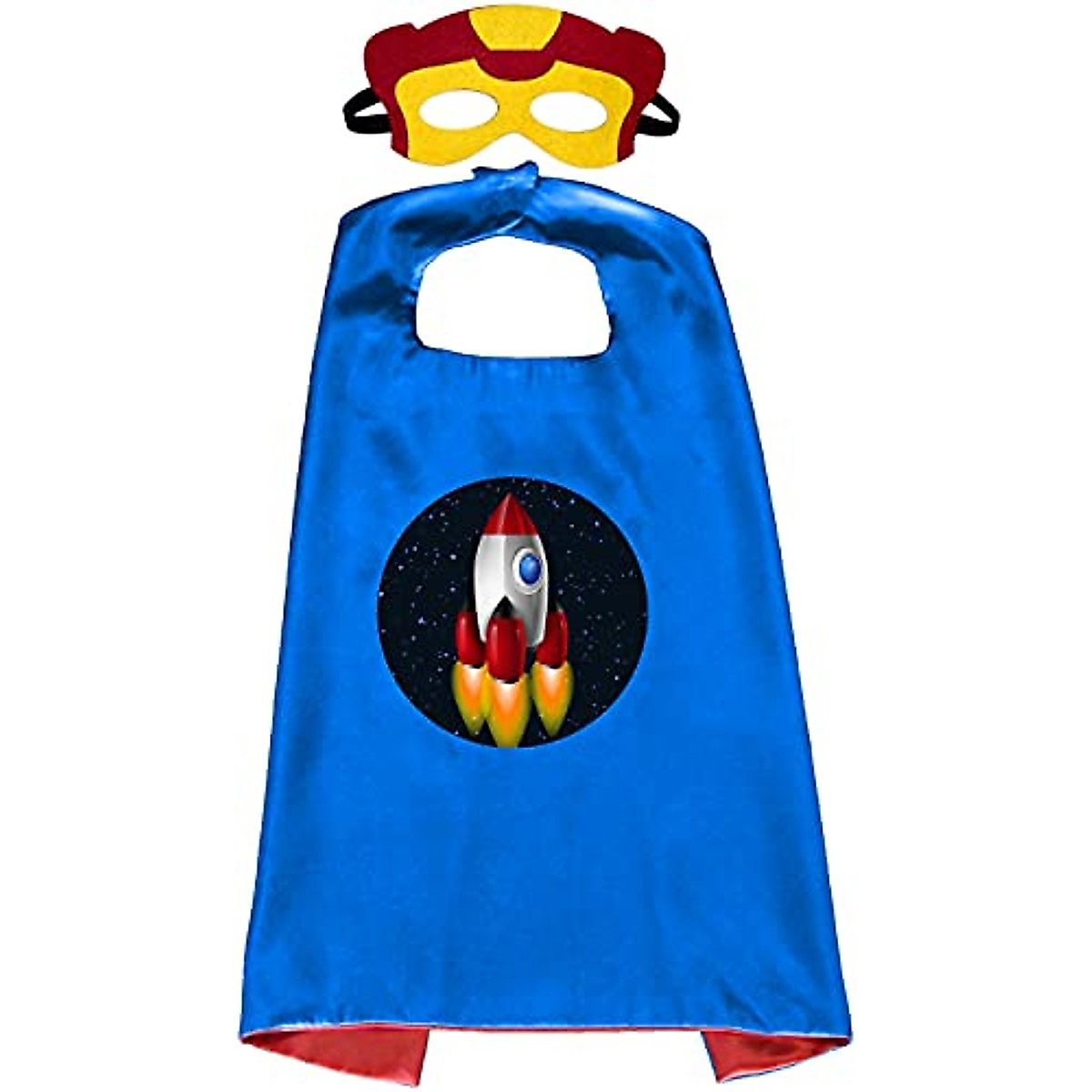 ImpiriLux Play Tent for Kids with Cape and Mask Costume Set | Rocket Themed Children's Pop Up Playhouse Fort for Boys and Girls