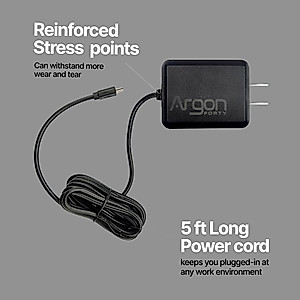 Argon Micro USB Cable Power Supply 5.25 Volts 3 Amps for Raspberry Pi 3 and Zero Boards | UL Listed | 3.3 Feet Long Cable with Micro USB Connector | Micro USB Cable and Wall Charger