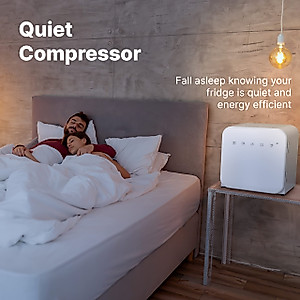 Husky Premium Retro Mini Refrigerator with 1.5 Cu.ft./43L Capacity, Countertop Mini Fridge with Reversible Door, Freestanding Mini RetroFridge for Bedroom, Bar, and Office