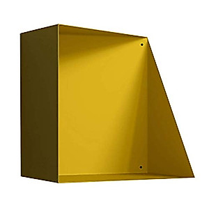 PIBM Stylish Simplicity Shelf Wall Mounted Floating Rack Shelves Retro Metal Simple Bookshelf Bevel Background Wall,4 Colors, Yellow , 30x20x30cm
