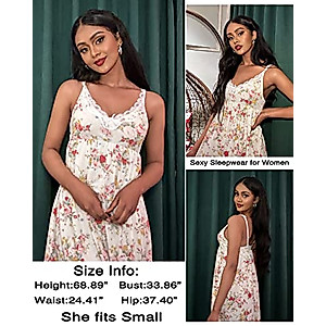 Avidlove Nightgown for Women Sleeveless Sleepwear Floral Nightdress Slip Sleep Dress Soft Lounge Dress Short Chemise