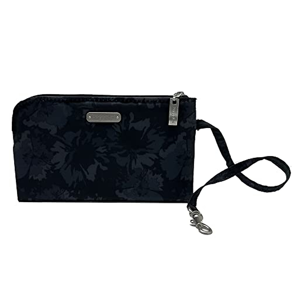 Baggallini FLORAL Design Go Bagg - RFID Phone Wristlet Crossbody Handbag Travel - BLACK GRAY