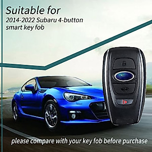 Compatible with Subaru Key Fob Cover with Diamond Leather Keychain Soft TPU 360 Degree Protection Key Case for Forester CrossTrek Outback WRX Ascent BRZ Impreza Legacy Smart Key Red