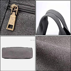 HONGQI Canvas Travel Tote Handbag Shoulder Bags For Men & Women Handbags Canvas Bag for Women, Multi Compartment Tote Purse Bags (Black)