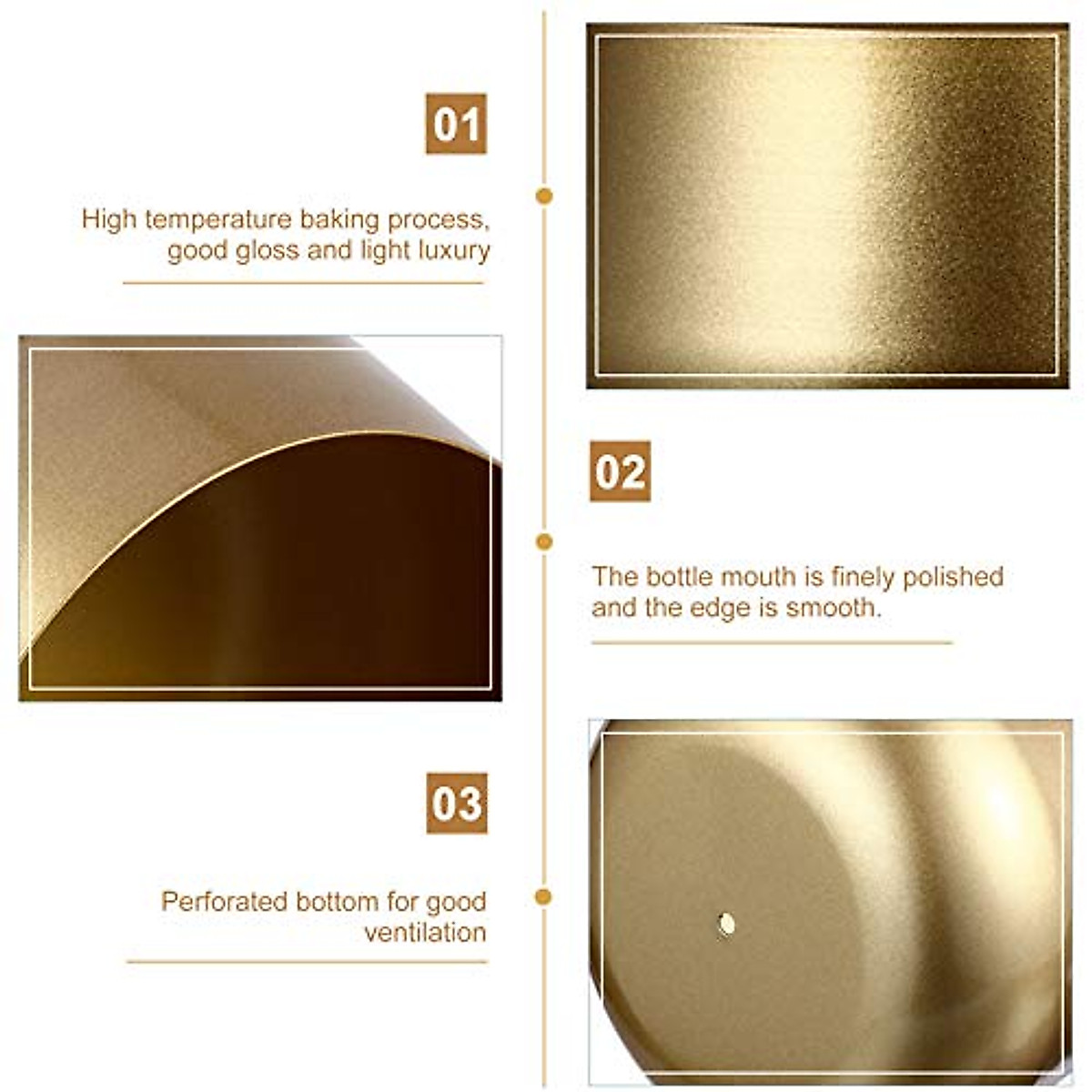 Happyyami All Golden Tool Modern Living Pot Decorative Room Simple Desktop Plan Patio Home Iron Decor Bonsai Wedding Garden Gardening Hole Cactus House Table Flower Metal Flowers Plant