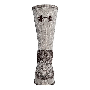 Under Armour Adult Hitch Coldgear Boot Socks, 2-Pairs , Brown , Medium