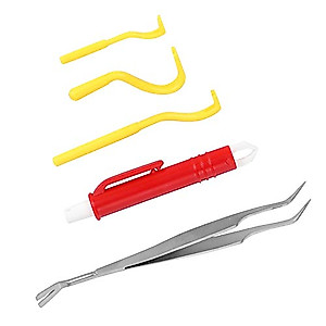 Premium Tick Remover Kit, 6 Pcs Stainless Steel Remover Kit Including Tick Tweezers for Dogs Cats Men Including Tick Tweezers Ticks Remover(Green)