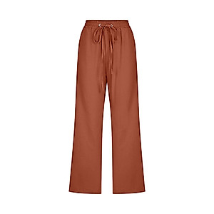symoid Return Item to Amazon for Refund Capris for Women Drawstring Elastic Waisted Casual Comfy Trousers Wide Leg Loose Summer Capri Pants with Pockets 2023 Amazon On Line Coffee M