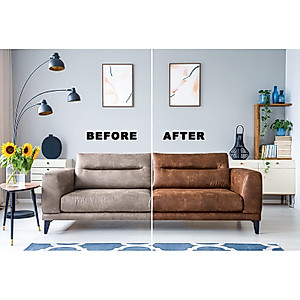 Leather Recoloring Balm with Mink Oil Leather Conditioner, Leather Repair Kit for Couches, Dark Gray Leather Dye for Furniture, Car Seat, Sofa, Shoes, Vinyl