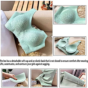 Terminaten Bombshell Push Up Comfort Bra,Deep Cup Bra,Shock-Proof Latex Pad Lace Sports Yoga Running Bra (Skin color, M)