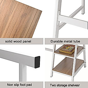 SogesHome Computer Desk 47inches Trestle Desk PC Desk with Shelf Office Desk Workstation for Home Office Use Writing Table, Oak, Tplus-120OK-SH