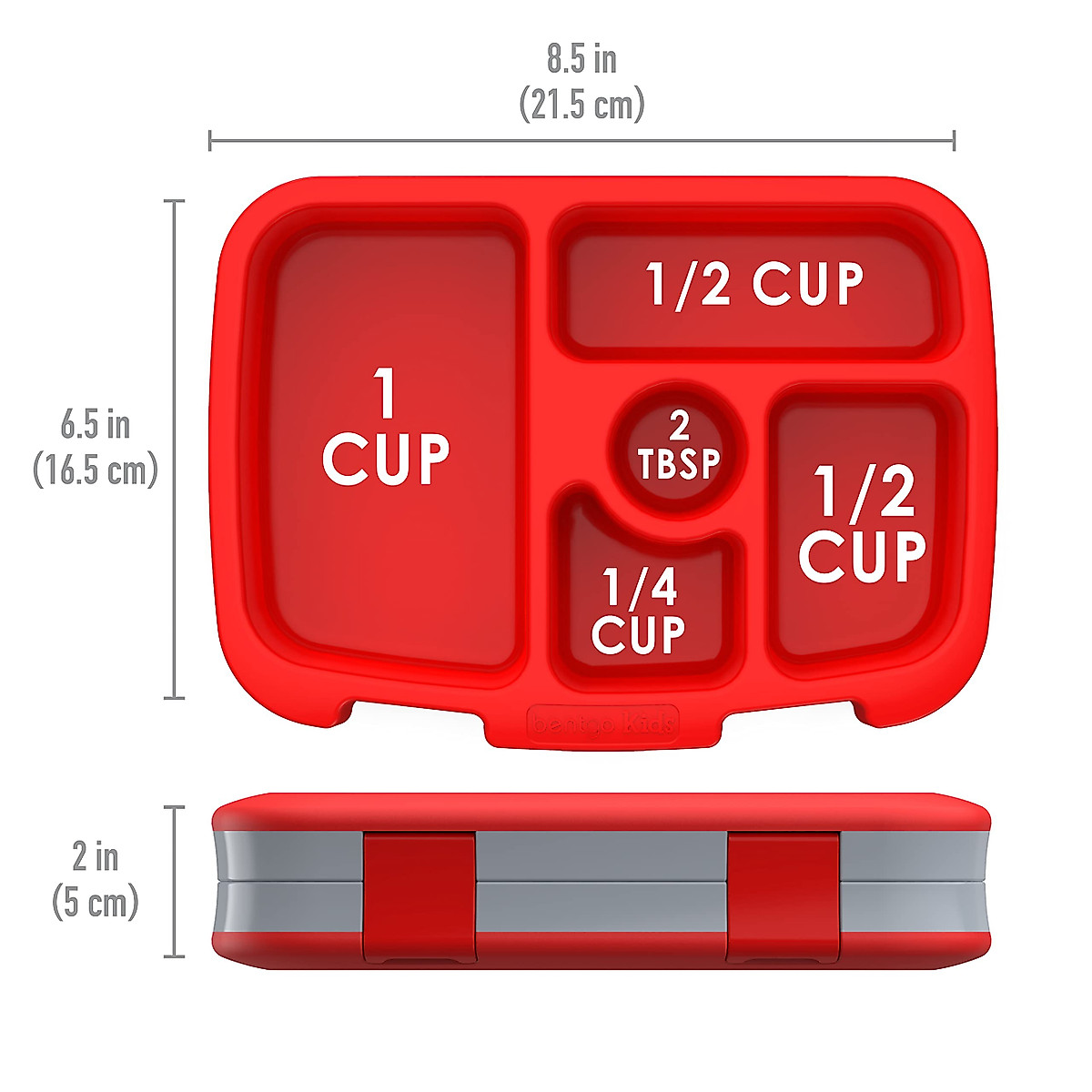 Bentgo® Kids Prints 5-Compartment Bento-Style Kids Lunch Box Set with Reusable Plastic Utensils (Trucks)