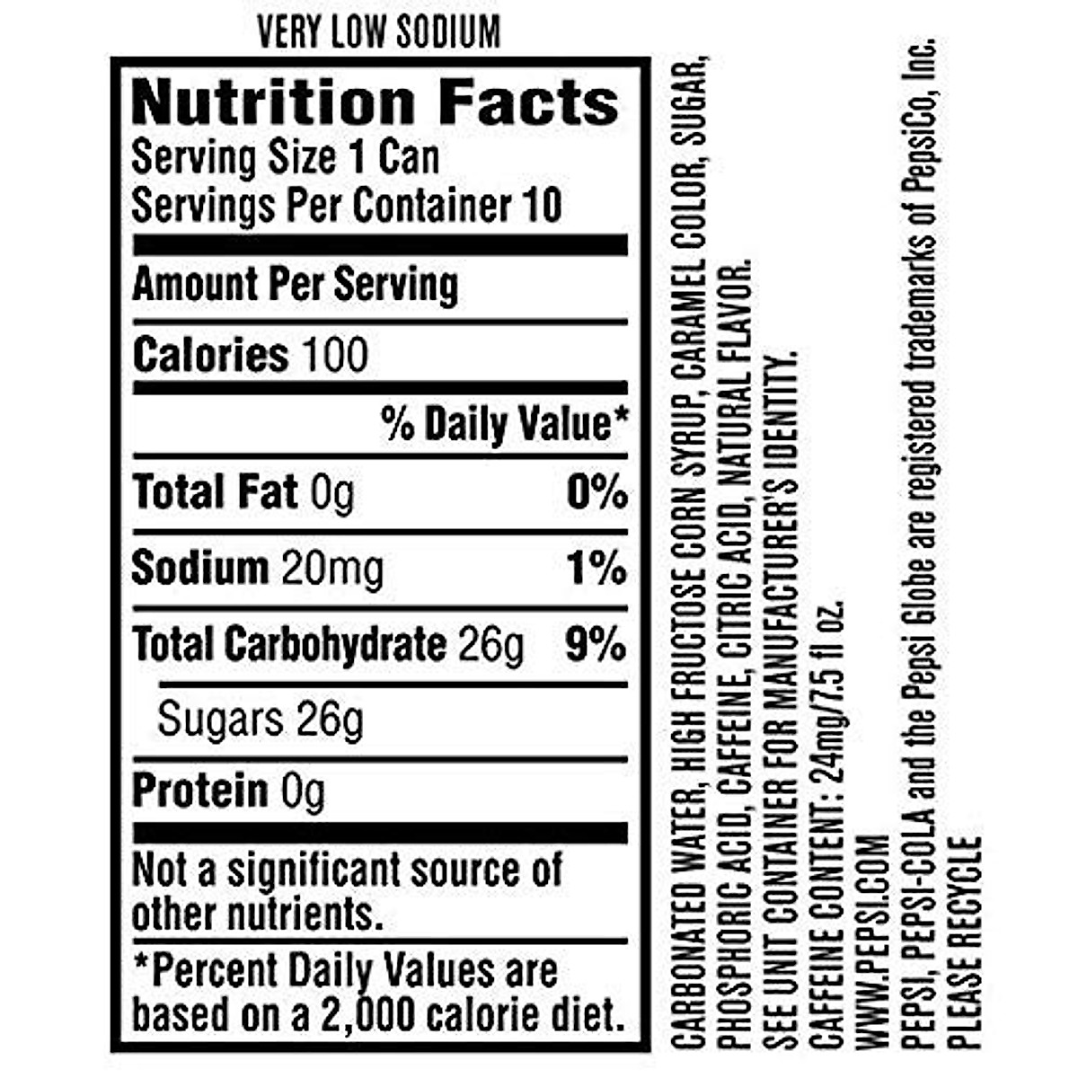 Pepsi Cola Soda Pop, 7.5oz Mini Cans (6 Pack)