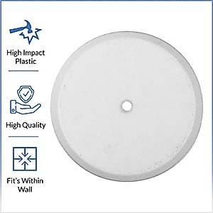 American Built Pro Cleanout Cover Plate Flat Design (1/2" Rise) - Includes One #14 Screw, Size 4.25 Inch Round White Color Built With High Impact Recycled Plastic Ideal For Hiding Open Drains
