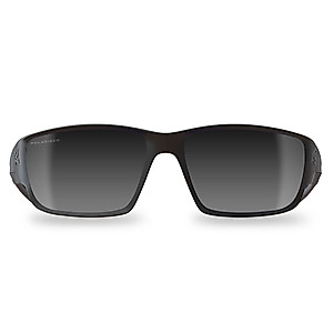 EDGE TSK21-G15-7 Kazbek Polarized Wrap-Around Safety Glasses, Anti-Scratch, Non-Slip, UV 400, Military Grade, ANSI/ISEA & MCEPS Compliant, 5.04" Wide (Black Frame/G-15 Silver Mirror Lens)