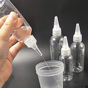 CHDHALTD 5Pcs Plastic Empty Dropper Bottles, Reusable Liquid Dispenser with Twist Top Cap for Childproof Cap Squeeze Bottles(150ml)