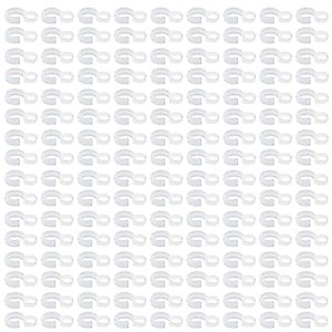ULTECHNOVO 100 Pcs Windproof Hook Clothes Hanger Buckle Hook Clips Plastic Cloth Hanger Buckles Closet Rod Hooks for Home Workshop Bathroom White