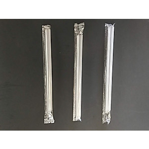 Extra Wide Individually Wrap Boba Bubble Tea Fat Drinking Straws, 7-7/8" Long, Transparent, 2250 pcs per case (2250)