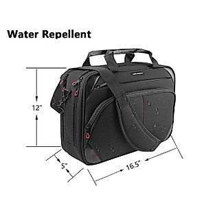 KROSER Laptop Bag 15.6 Inch Laptop Briefcase Laptop Messenger Bag Water Repellent Computer Case Laptop Shoulder Bag Durable Tablet Sleeve with RFID Pockets for Business/College/Women/Men-Black/Red