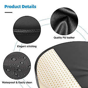 Mineloff Rolling Stool with Wheels 400lbs Weight Capacity,Heavy Duty Lash Chair Adjustable for Tatoo Lab Massage Salon Spa Drafting Nail Teach,360 Swivel,Leather,Thick Seat Padding (Black)