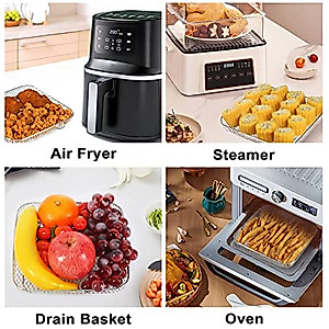 8 inch Square Air Fryer Rack, Set of 3, Stackable Multi-Layer Stainless Steel Dehydrator Rack, Square Air Fryer Accessories for Cosori, Instant Vortex, Nuwave Air Fryer