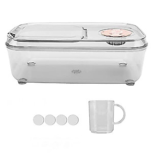 Rice Container, Transparent Rice Grain Storage Container Proof Food Bucket Container with Flip Lid Measuring Cup (5KG Transparent White) (Color : 10kg Transparent White)