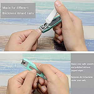 PAFASON Nail Clipper Set with Nail Catcher & Nail File Super Sharp for Fingernail & Toenail Clippers for Men & Women