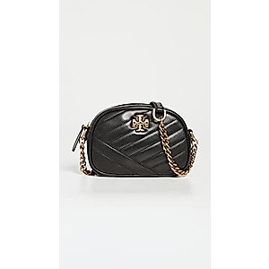 Tory Burch Women's Kira Chevron Small Camera Bag, Black, One Size