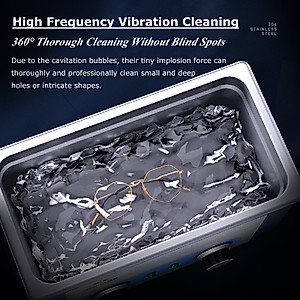 JIEJING 6.5L Jewelry Cleaner Ultrasonic Machine Knob Control Heated Sonic Cleaner Machine for Carburetor Glasses Parts etc