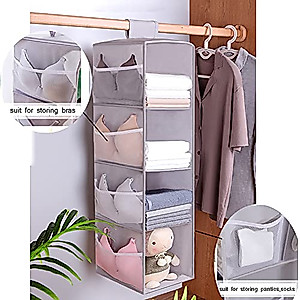 Hanging Closet Organizer Bag Fabric Closet Storage Bag Double-Sided Suitable for Storing Bras Panties Socks Towel ect