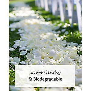 REAL Rose Petals, Pearl White Freeze-Dried Petals 3.5oz Biodegradabel Wedding Natural Confetti, Perfectly Preserved Flower Petals for Table Decorations