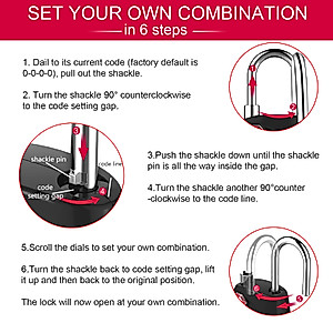 ZHEGE Luggage Locks TSA Approved, 4 Digit Small Combination Padlocks for Travel, Zipper Lock for Suitcase, Backpack, Tent, Gym Lockers, etc. (Black, 2 Pack)