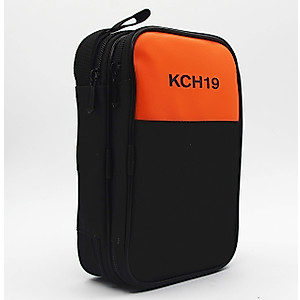 TestHelper KCH19 Double Layered & Padded Carrying Zipper Case with Wrist Strap Use for Handheld Multimeter,Phase Indicator,Thermometer, Calibrator,Clamp Meter