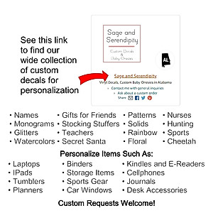 Patterned Vine Monogram Decal Sticker - 20 Pattern Options - for Cups, Tumblers, Laptops, Cars, Etc.