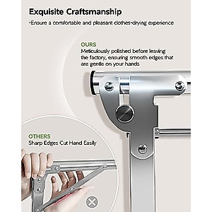 Vikaqi Clothes Drying Rack 79 Inches Folding Indoor, Drying Rack Clothing Collapsible, Foldable Laundry Drying Rack, Clothes Rack Drying, Retractable RV Clothesline, 20 Hooks 12 Clips