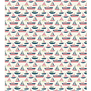 Ambesonne Sailing Duvet Cover Sets, Pattern of Little Ship Boat Yacht Submarine Marine Love for Cartoon, Bedding Set with 2 Duvet Covers & 4 Pillowcases, 2 Pack King Size, Multicolor