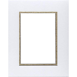 24x36 Double Acid Free White Core Picture Mats Cut for 20x30 Pictures in White and Gold