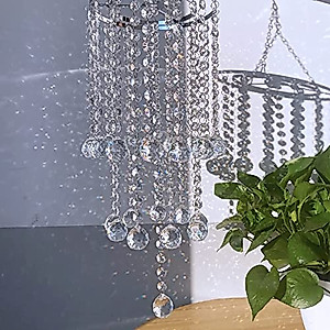 longsheng Chandelier Wind Chimes Shape Clear Crystal Prisms Balls Beads Hanging Suncatcher Pendant Garden Outdoor Home Decor Gifts