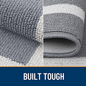 OLANLY Indoor Door Mat, 30x17, Non-Slip Absorbent Resist Dirt Entrance Mat, Washable Low-Profile Inside Entry Doormats for Entryway, Grey