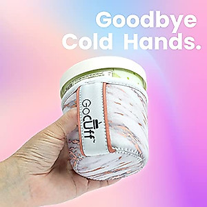 Go Cuff Ice Cream Coozie Pint Cuff Reusable Antislip Neoprene Insulator Pint Sized Ice Cream Pint Cozy Sleeve with Handle Compatible For Haagen-Dazs, Ben & Jerry's, Halo Top and more (Lumberjack Red)