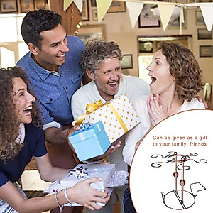 Misounda Wine Glass Rack - with 6 Hooks Metal Wine Glass Holder,Freestanding Wine Glass Holders and Display Racks,Wine Rack Wine Bottle Holder,Wine Glass Storage for Bar, Kitchen, Restaurant - Bronze