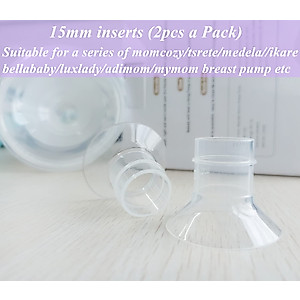 Mayyatt Pump Parts Flange Inserts 15mm 2pcs Soft Silicone Trumpet Accessories Well Fit 24mm Wearable Hand Free Breast Pump s9 s12 pro Pump Flange