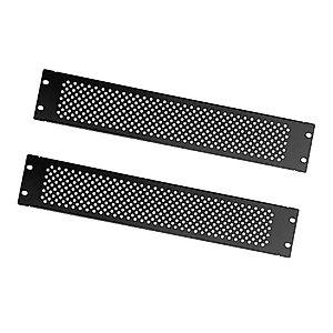 RIVECO 2U Vented Blank Panels for Rack & Cabinets Front Cover Panel 19-Inch Server & Network Rack Mount 2PCS Black